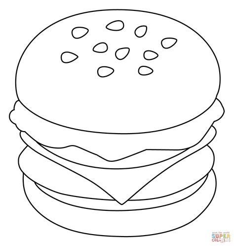 Desenho de Emoji de hambúrguer para colorir Desenhos para colorir e