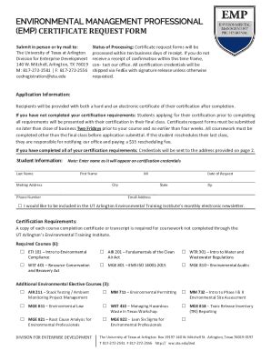 Fillable Online EMP Certificate Request Form FY2021 Docx Fax Email