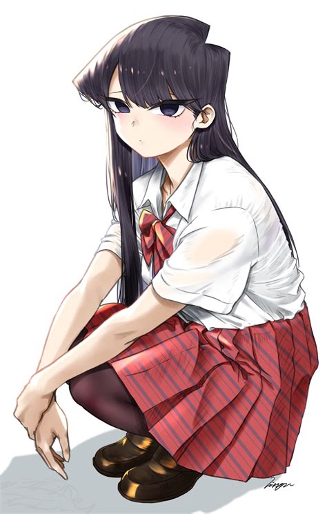 401107 Komi San Wa Comyushou Desu Anime Girl Thighs Small Boobs Pantyhose Long Hair