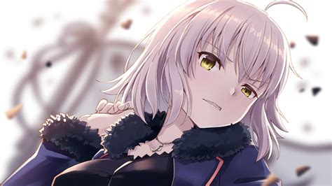 Fate Series Fategrand Order Avenger Fategrand Order Jeanne Darc Alter White Hair Yellow