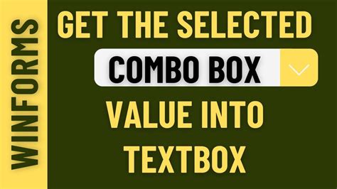 winforms combobox selected record display in a textbox c youtube