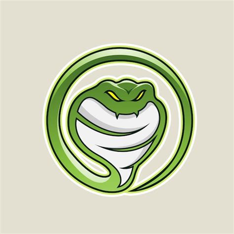 Icono de dibujos animados de serpiente cobra verde ilustración