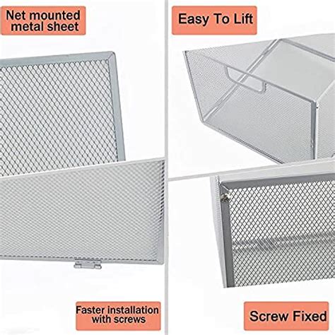 Modern Black Metal Mesh File Box Foldable Storage Crate Home Office