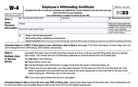 Blank W4 Form 2023 Printable Forms Free Online