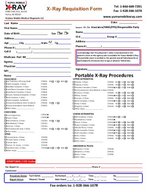 Fillable Online Yuma Mobile Xray Form Fax Email Print PdfFiller