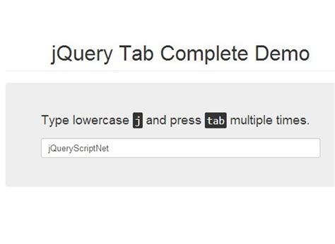 jquery autocomplete input field with tab key tab complete free jquery plugins