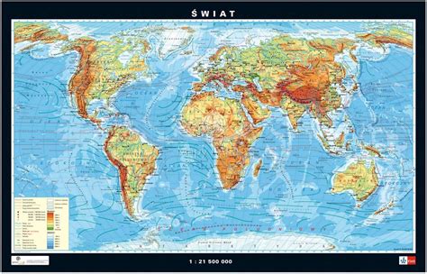 ŚWIAT DUŻA MAPA ŚCIENNA FIZYCZNA KLETT NOWOŚĆ 4353847113