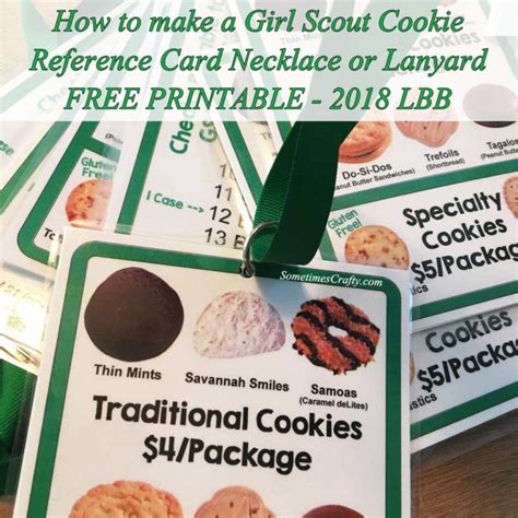 Free LBB ABC Girl Scout Cookie Card Lanyard Printables Sometimes
