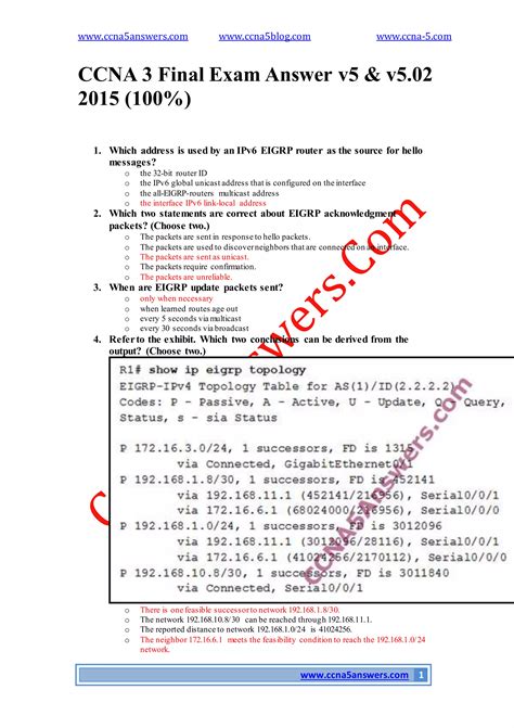 Ccna 3 Final Exam Answer V5 PDF