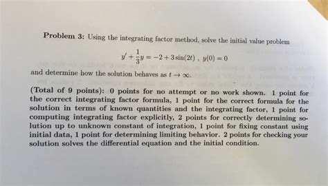 solved using the integrating factor method solve the
