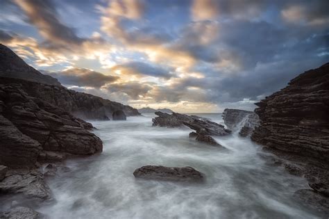 Wallpaper Sunlight Landscape Sunset Sea Rock Nature Shore Sky