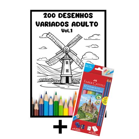 200 Desenhos Para Colorir Adulto Vol 1 Desenhos Variados Em Folha