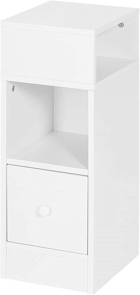 EUGAD Table de Chevet Étroite Table de Nuit avec 2 Compartiments