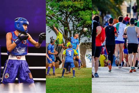 Agendão esportivo disputas de boxe futebol e corrida espantam o frio