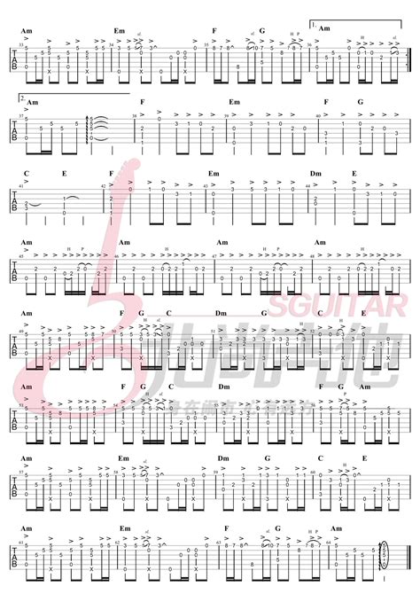 星星点灯吉他谱 经典老歌歌曲 简单指弹教学简谱 C调指弹版独奏吉他谱 吉他谱
