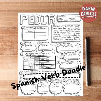 Spanish Verb Pedir Stem Changing Conjugation Translation Doodle TPT