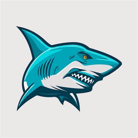Ilustração em vetor logotipo esport mascote tubarão fundo isolado