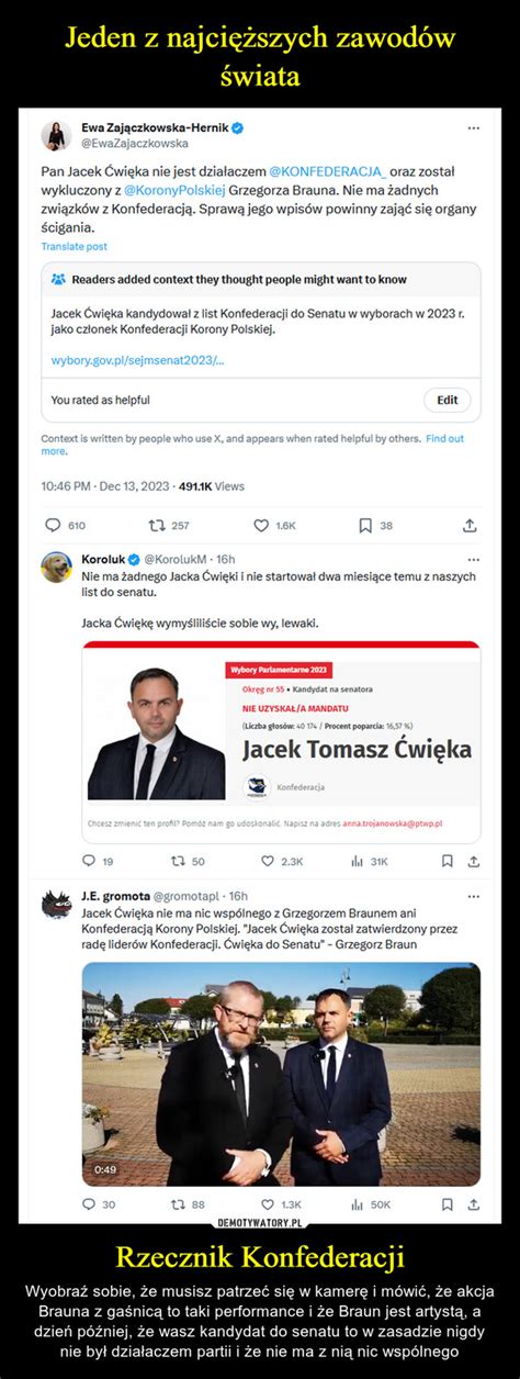 Jeden z najcięższych zawodów świata Rzecznik Konfederacji Demotywatory pl