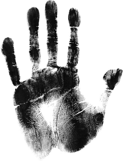 Une Empreinte De Main En Noir Et Blanc Avec Le Mot Main Dessus Photo