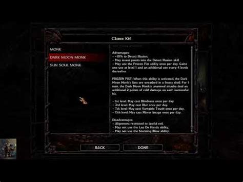 Baldur S Gate Ee Monk Class And Sub Classes Youtube