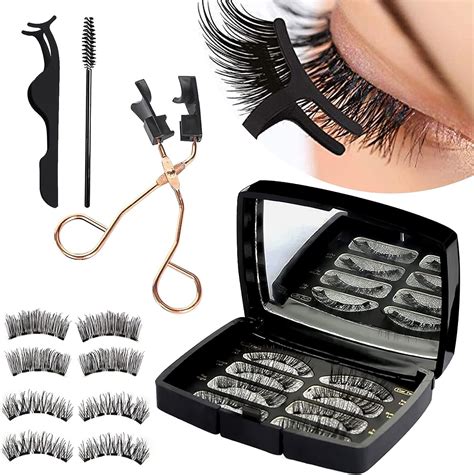 Nizirioo Faux Cils Magnetique Naturel 4 Paires 3D Cils Magnetique