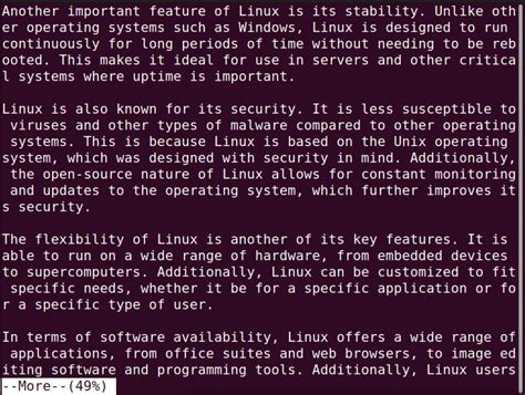 The More Command In Linux Practical Examples