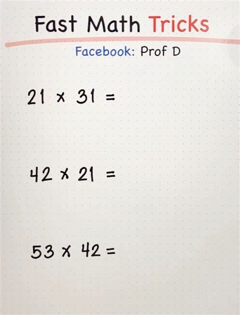 Fast Math Tricks How To Multiply 2 Digit Numbers Up To 100 The FAST
