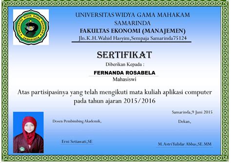 Contoh Sertifikat Non Akademik Gawe Cv Riset