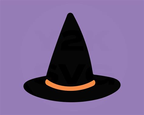 Witch Hat SVG PNG Illustration Digital Clipart Design Files For Cricut