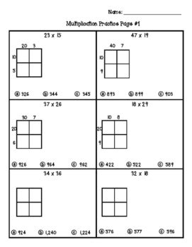 Area Models And Partial Products Worksheets