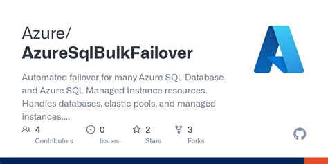 GitHub Azure AzureSqlBulkFailover Automated Failover For Many Azure