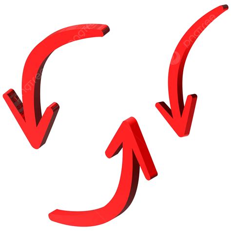3d Red Arrow Pointing Vector Set Clipart Arrow Clipart 3d Clipart 3d