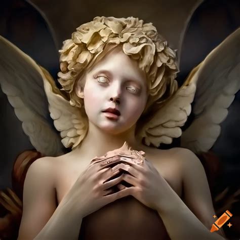 Angels Face In Art Nouveau Style Realistic