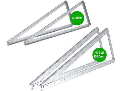 NUASOL Aufständerung bis 118 cm Flachdach PV Solarmodul 1180 mm 4er Set