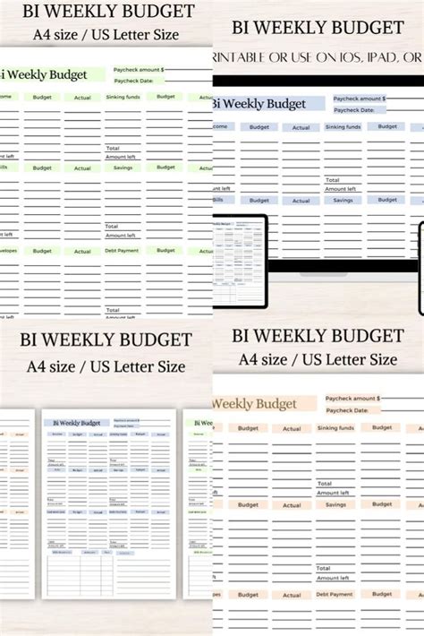 Bi Weekly Budget Overview Template Printable Paycheck Budget Paycheck