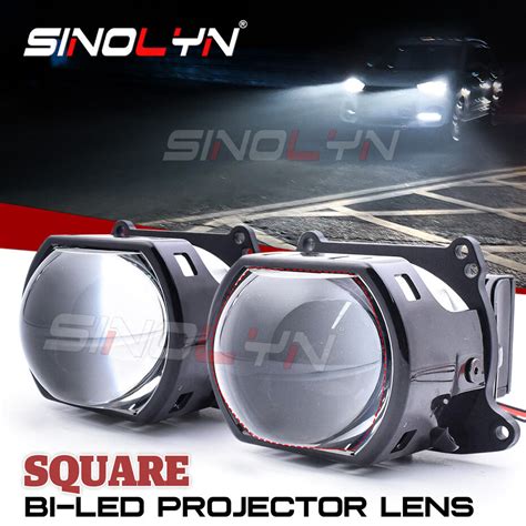 Sinolyn Square Bi Led Projector Lenses For Headlight Lux Inch