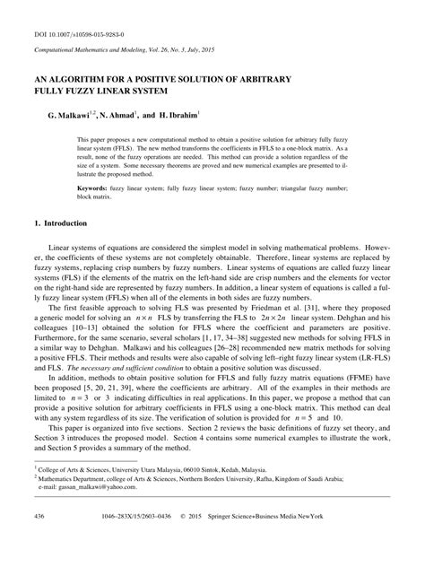 pdf an algorithm for solving an arbitrary triangular fully fuzzy sylvester matrix equations
