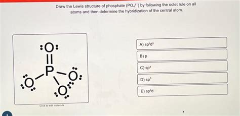 Solved Draw The Lewis Structure Of Phosphate PO43 By Chegg
