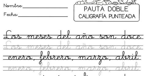 FICHAS 1 2 y 3 de caligrafía punteada en pauta doble para practicar