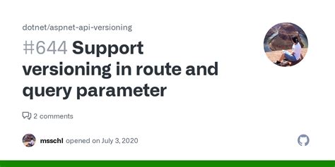 Support Versioning In Route And Query Parameter · Issue 644 · Dotnetaspnet Api Versioning · Github