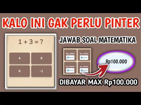 BAHKAN JAWAB SOAL BOCAH ESDE DOANG DIBAYAR MAKSIMAL SAMPAI 100RIBU
