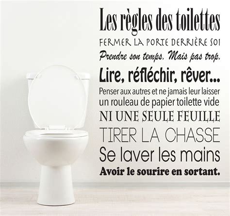 Sticker Les règles des toilettes Citations toilettes Sticker