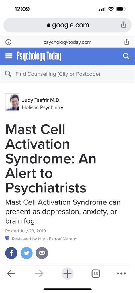 Mast Cell Activation Syndrome Brain Fog Psychology Today Psychiatry