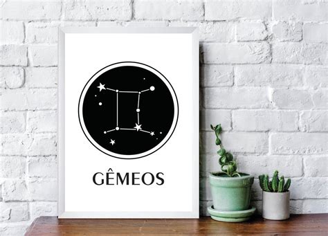 Quadro Decorativo Signo Gêmeos Elo7 Produtos Especiais