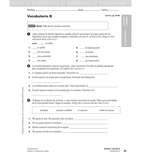 2 U1L2 Vocabulario B Amanda Rieder Library Formative