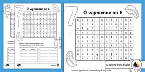 Ó wymienne na A i E Ortografia Wykreślanka Twinkl