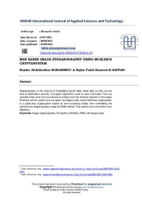 pdf msb based image steganography using mceliece cryptosystem najlae al saffar