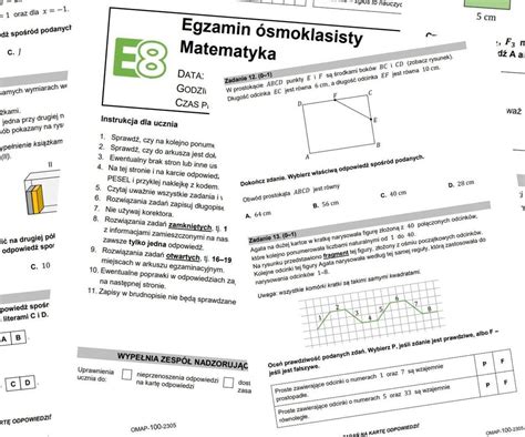 Egzamin ósmoklasisty 2024 matematyka ARKUSZE CKE ZADANIA PRZECIEKI