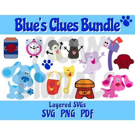 Blue S Clues Layered SVG PNG PDF Bundle Etsy Hong Kong