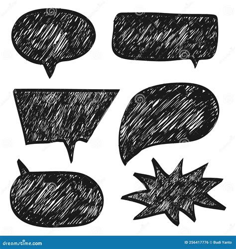 Hand Drawn Set Of Empty Comic Speech Bubbles Stock Vector